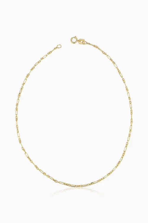 ORADINA 14k Gold Forzantina Link Anklet
