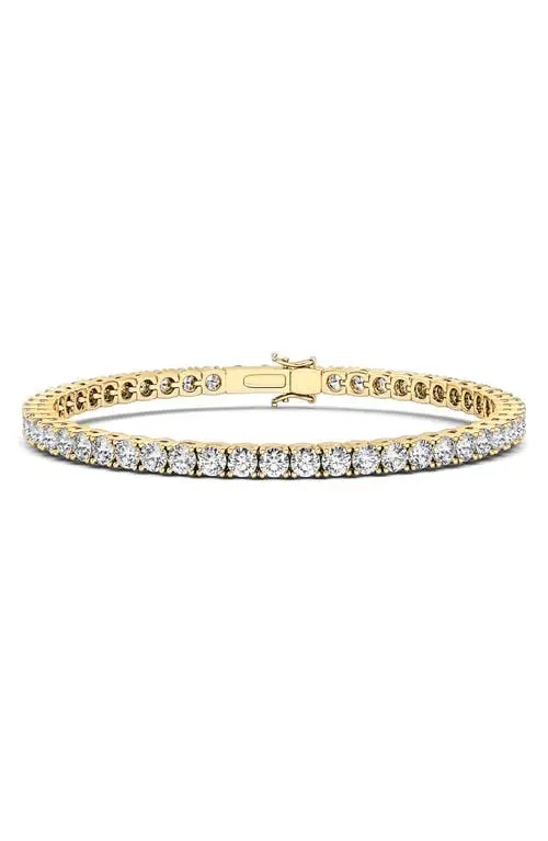 HAUTECARAT Round Cut Lab Grown Diamond Tennis Bracelet - Yellow Gold