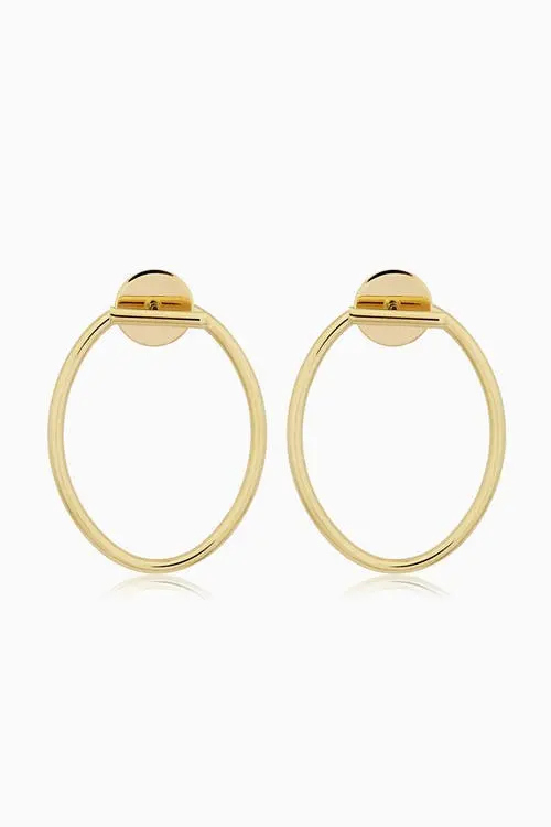 ORADINA 14k Roundabout Ear Jackets - Yellow Gold
