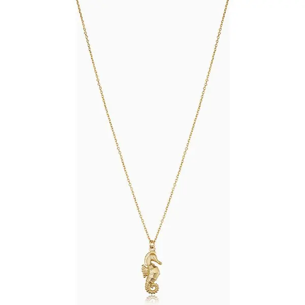 ORADINA 14k Seahorse Pendant Necklace - Yellow Gold