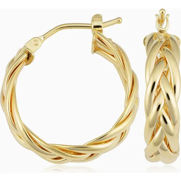 ORADINA 14k Caesar Midi Hoop Earrings