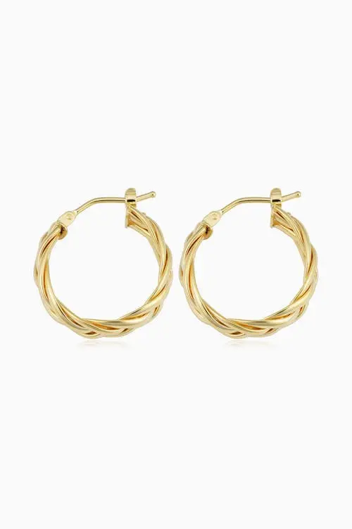 ORADINA 14k Caesar Midi Hoop Earrings