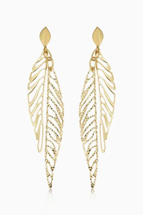 ORADINA 14k Dante Drop Earrings - Yellow Gold