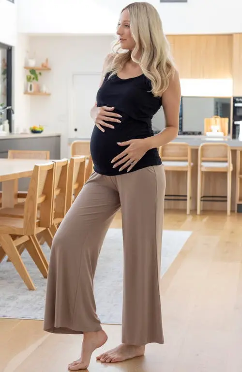 ANGEL MATERNITY Wide Leg Pants - Camel