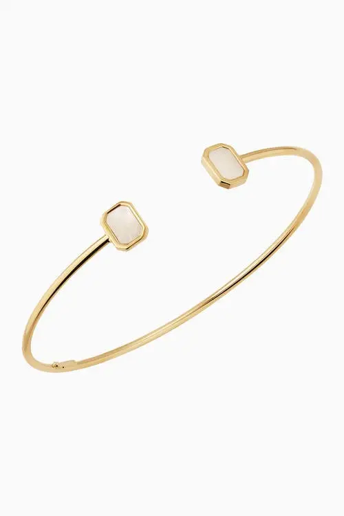 ORADINA 14k Mother Of Pearl Horizons Cuff - Yellow Gold