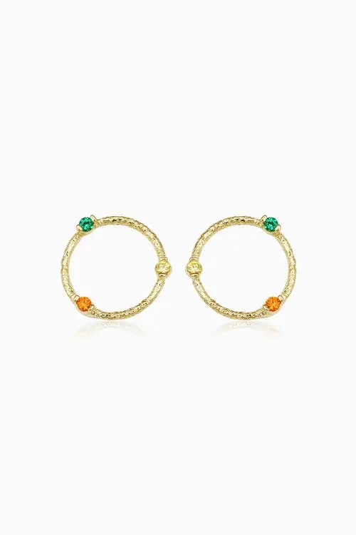 ORADINA 14k Multi Stone Stud Earrings