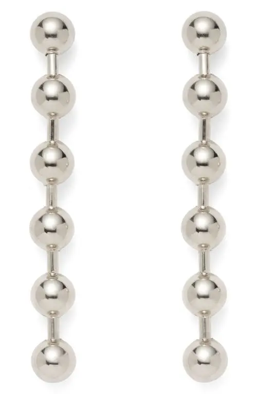 Lady Grey Ball Chain Linear Drop Earrings - Silver