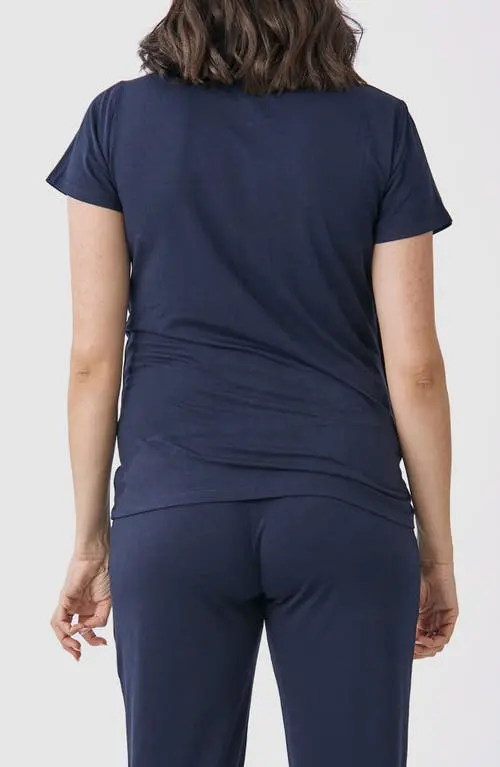 ANGEL MATERNITY Petal Nursing Top - Navy