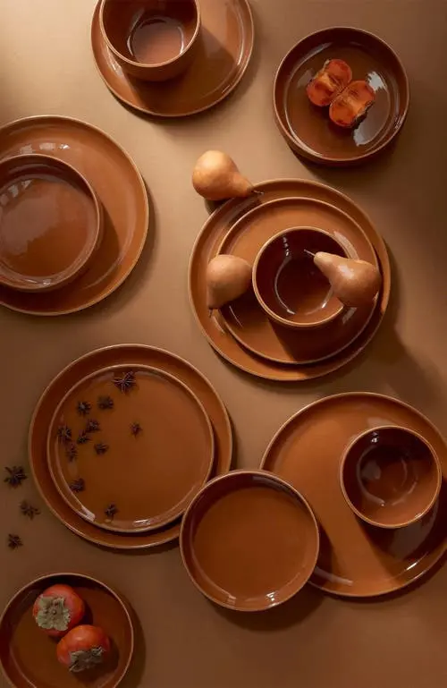 GHARYAN STONEWARE Tunisian 12pc Dinnerware Set - Terracotta