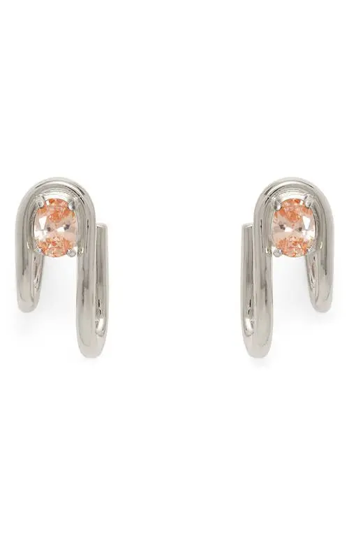 Lady Grey Vera Hoop Earrings - Silver/peach