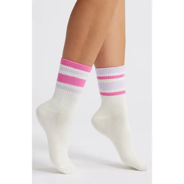STEMS Mix & Match Cotton Blend Crew Socks - Pink/ Violet