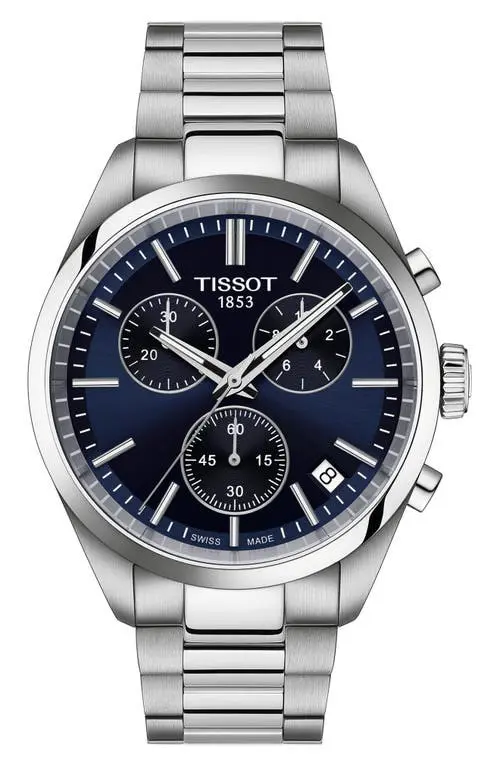 TISSOT Pr100 Chronograph Bracelet Watch - Blue/silver