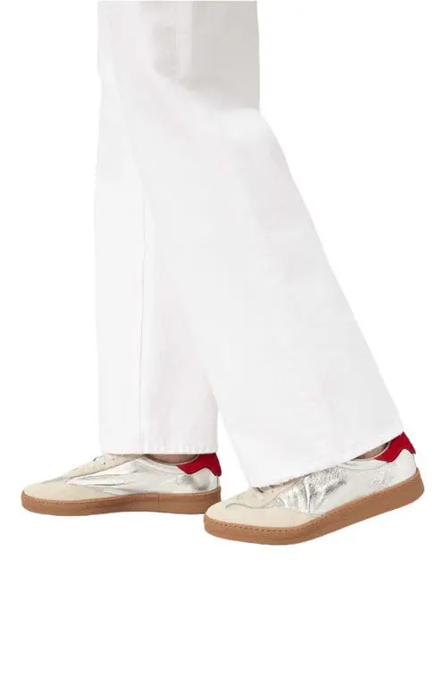 ALLSAINTS Thelma Metallic Sneakers - Silver/red
