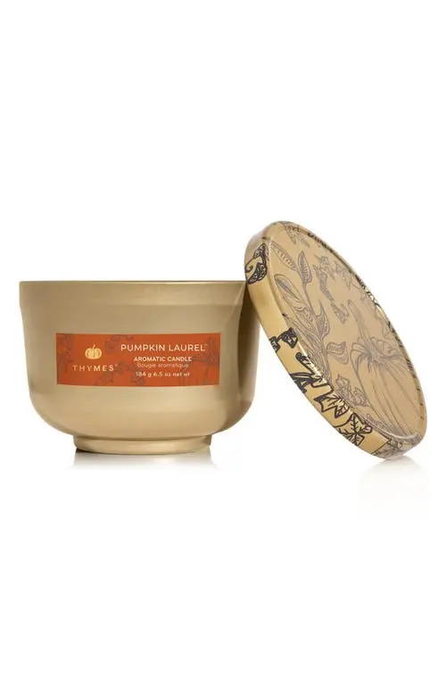 THYMES Pumpkin Laurel Tin Candle