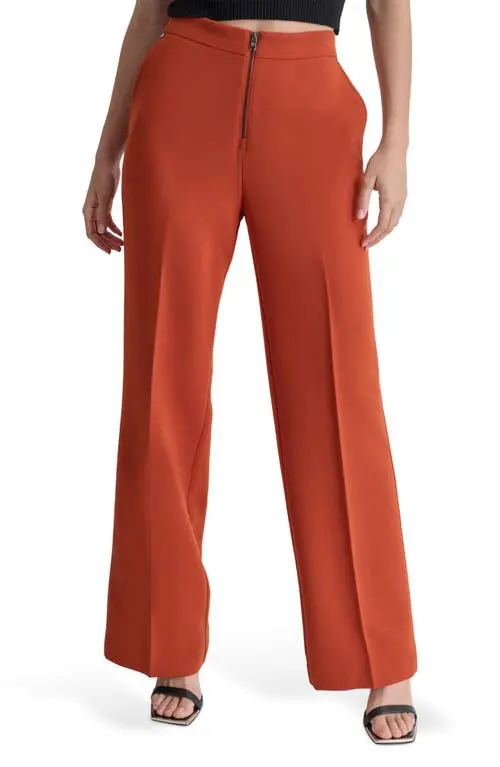 Dkny Double Weave Wide Leg Trousers - Russet