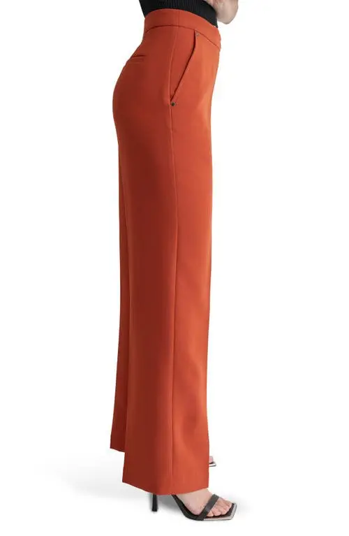 Dkny Double Weave Wide Leg Trousers - Russet