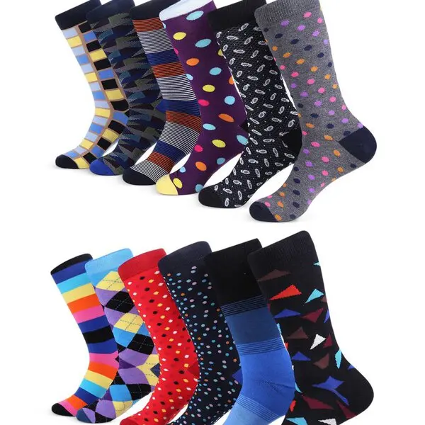MIO MARINO Bold Designer Dress Socks 12 Pack