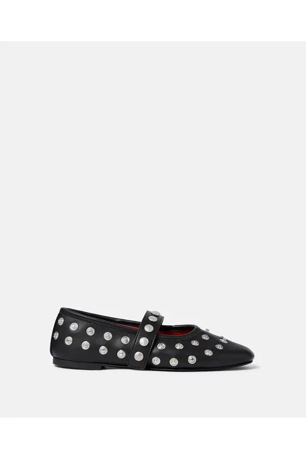 Stella McCartney Ryder Popper-studded Ballerina Flats - Black