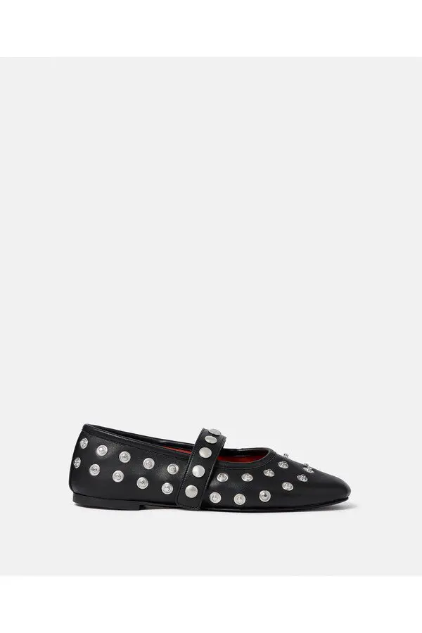 Stella McCartney Ryder Popper-studded Ballerina Flats - Black