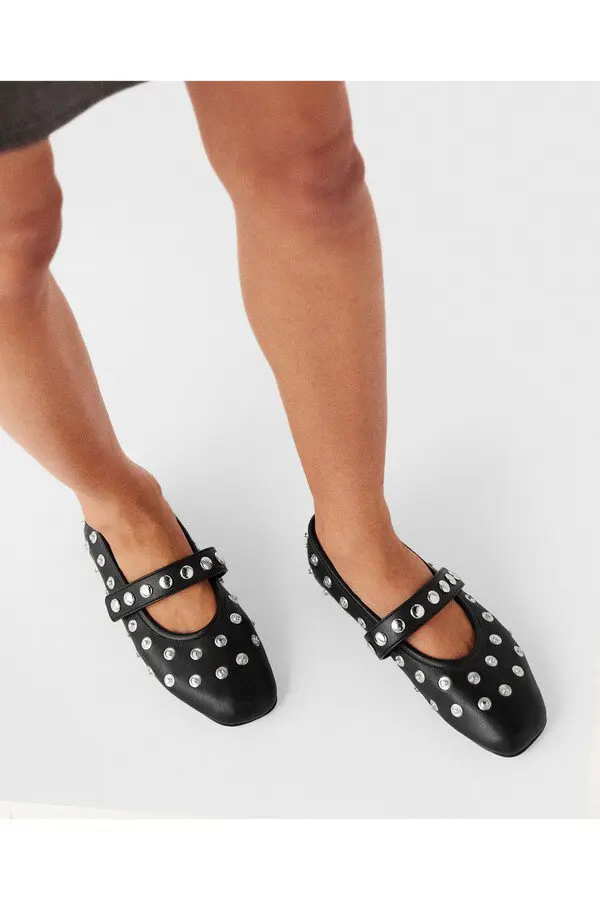 Stella McCartney Ryder Popper-studded Ballerina Flats - Black