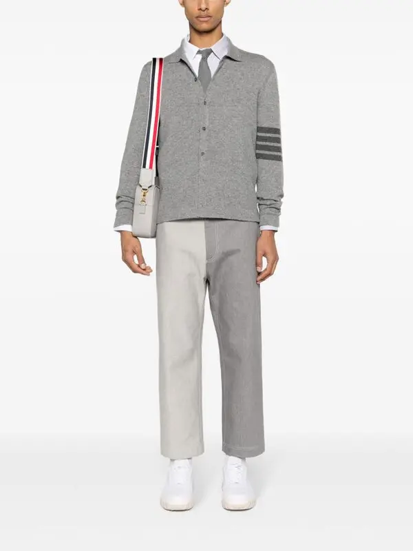 Thom Browne 4-bar Stripe Cashmere Cardigan - Grey