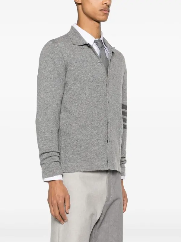 Thom Browne 4-bar Stripe Cashmere Cardigan - Grey