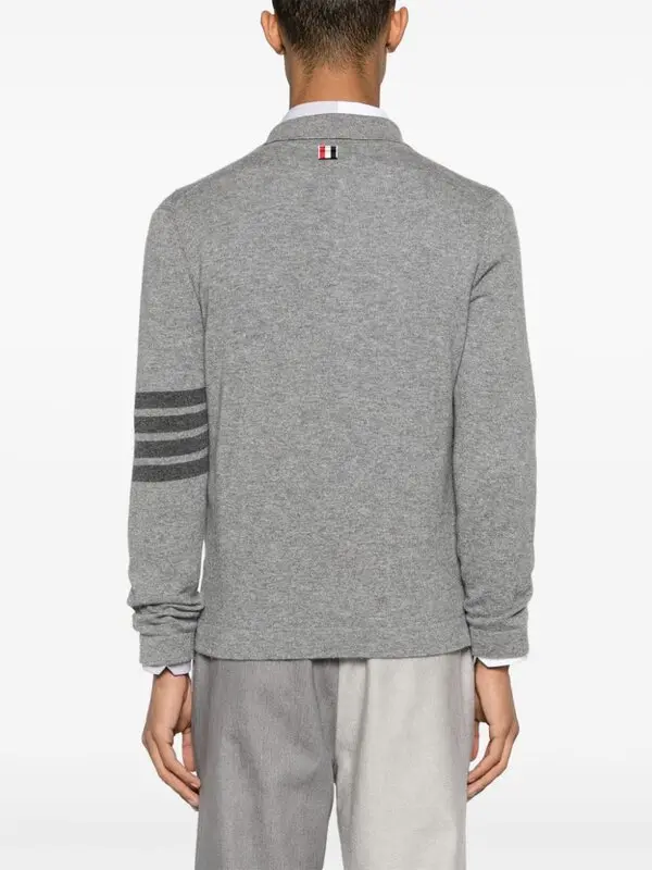 Thom Browne 4-bar Stripe Cashmere Cardigan - Grey