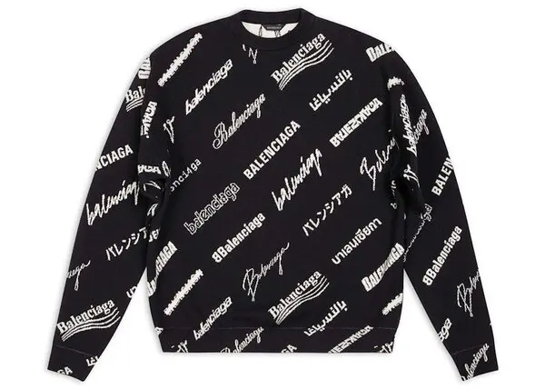 Balenciaga Logo Print Crewneck Sweatshirt