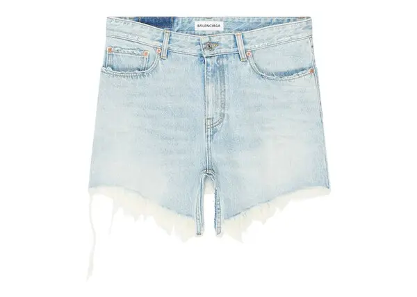 Balenciaga Twill Cut-up Mini Skirt - Light Blue