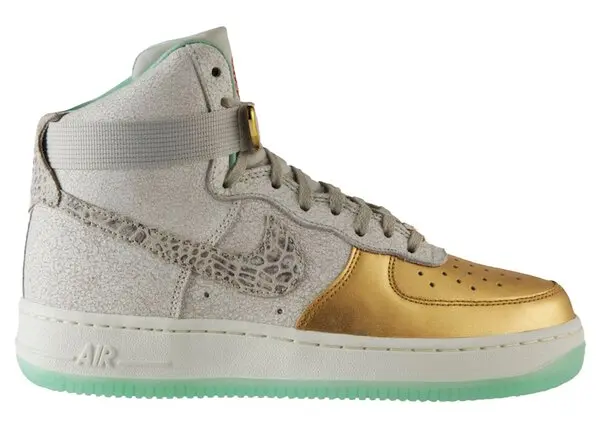 Nike Air Force 1 Hi Qs Year Of The Horse - Metallic Gold/light Bone/artic Green
