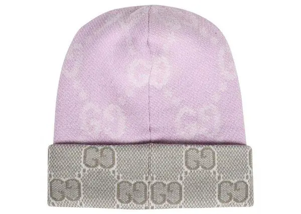 Gucci Reversible Gg Wool Beanie - Purple