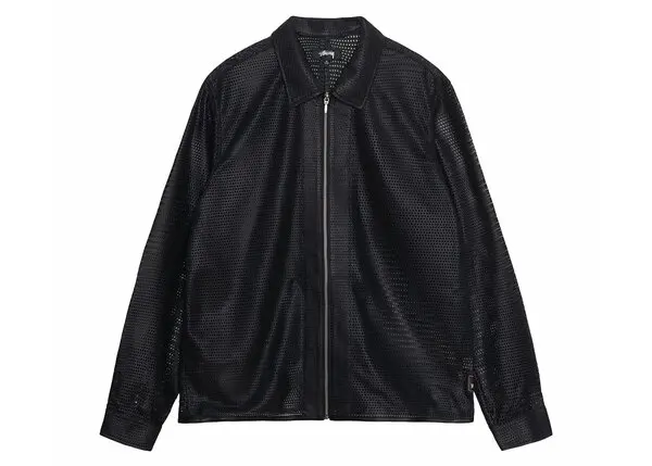 StÜssy Perforated Leather Zip Shirt