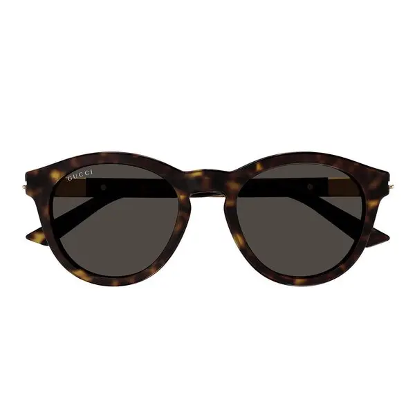 Gucci Havana Acetate Round Frame Sunglasses - Brown
