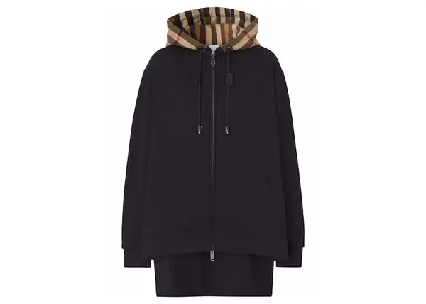 Burberry Check Hood Zip-up Hoodie