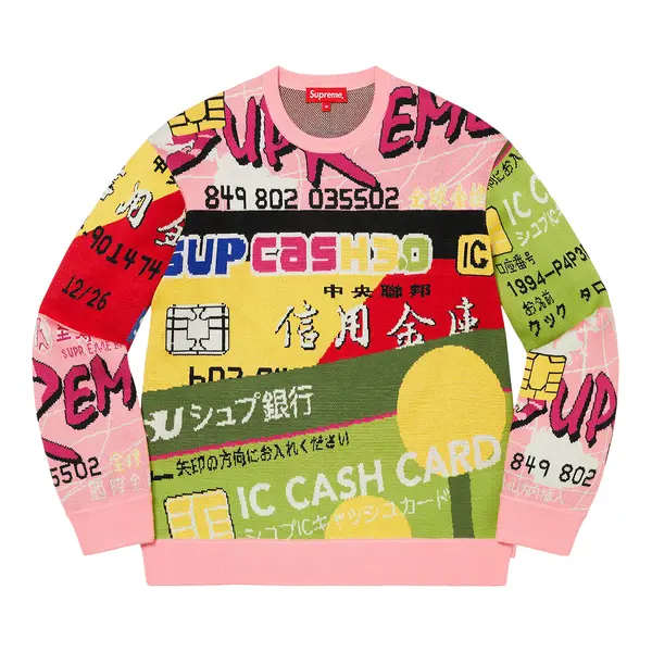 Supreme Credit Cards Sweater - Pink