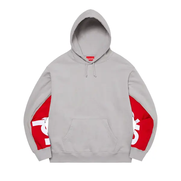 Supreme Cropped Paneled Hooded Sweatshirt - Grey