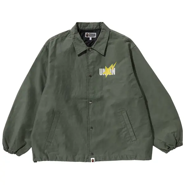 A BATHING APE X Union Pigment Dyed Coach Jacket - Green