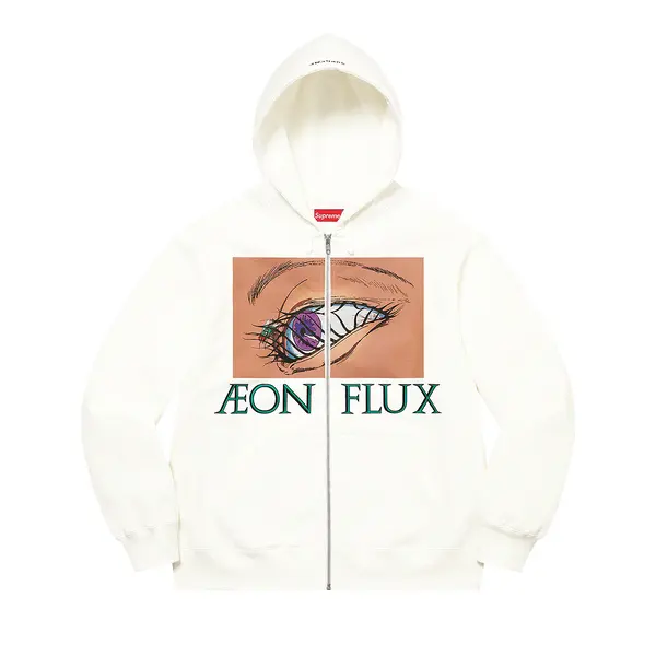 Supreme Aeon Flux Zip Up Hooded Sweatshirt - White