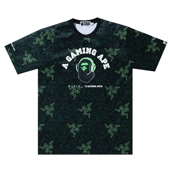 A BATHING APE X Razer Neon Camo Team Tee - Green