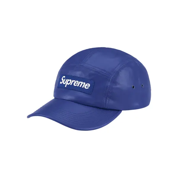 Supreme Leather Camp Cap - Blue