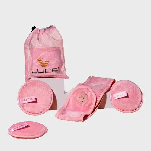 LUCE Eco-conscious 5-piece Makeup Remover Setsoft & Effective - Pink