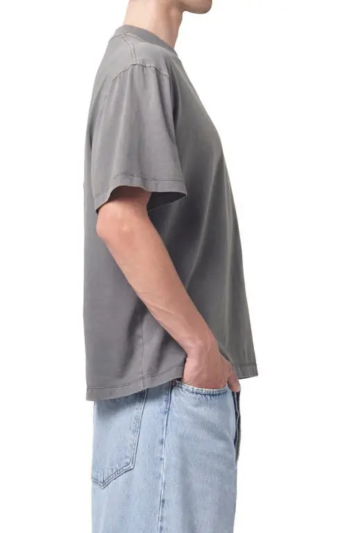 AGOLDE Asha Oversize Mock Neck T-shirt - Flint
