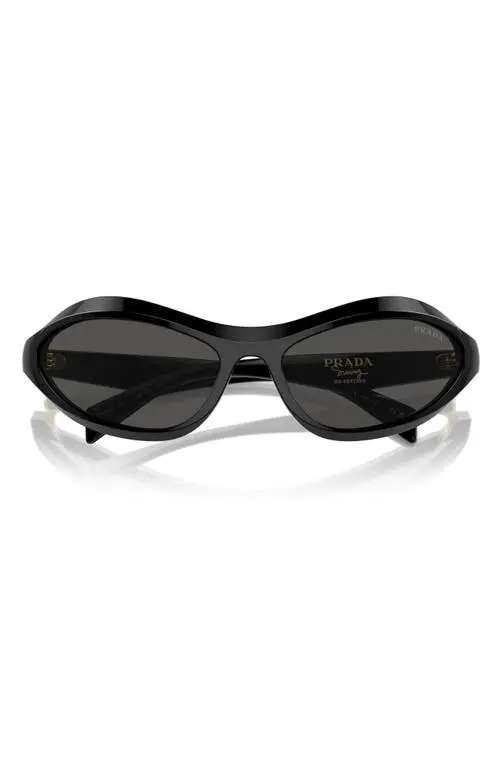 Prada 61mm Oval Sunglasses - Dark Grey