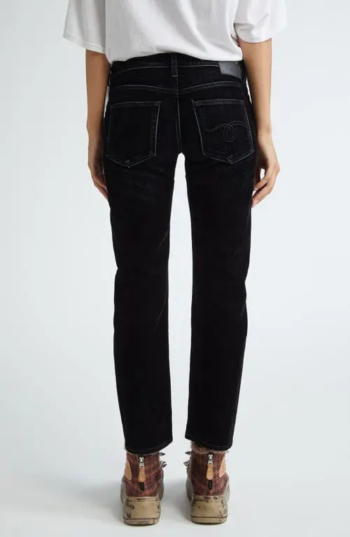 R13 Straight Leg Jeans - Flocked Black