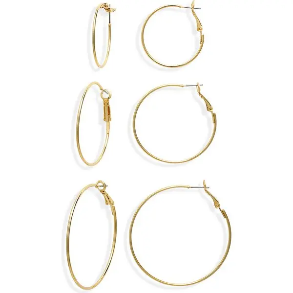 Bp. Set Of Hoop Earrings - 14k Gold Dipped