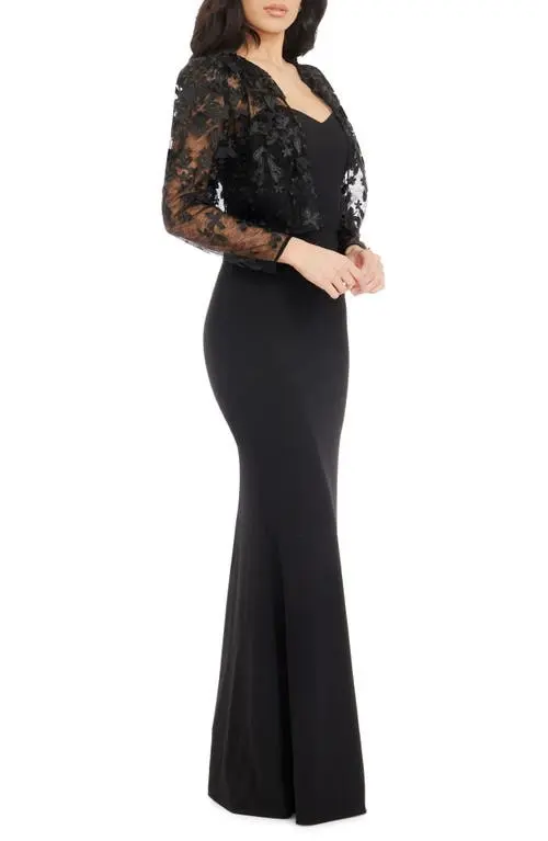 Dress The Population Andra Appliqué Sheer Jacket