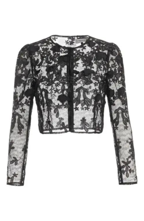Dress The Population Andra Appliqué Sheer Jacket