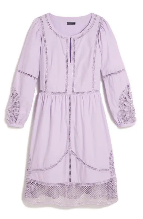 Vineyard Vines Open Stitch Inset Long Sleeve Dress - Iris