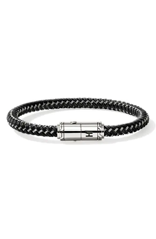 John Hardy Sterling Cord Bracelet - Silver/ Black