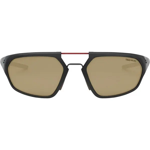 Tag Heuer Line 55mm Polarized Geometric Sunglasses - Black/other/brown Polarized